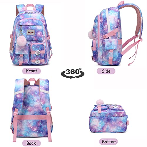 Makukke Backpack for Grils Women, 15.6 Inch Laptop School Bag Elementary College Bookbag Anti Theft Daypack for Women Students(Black)