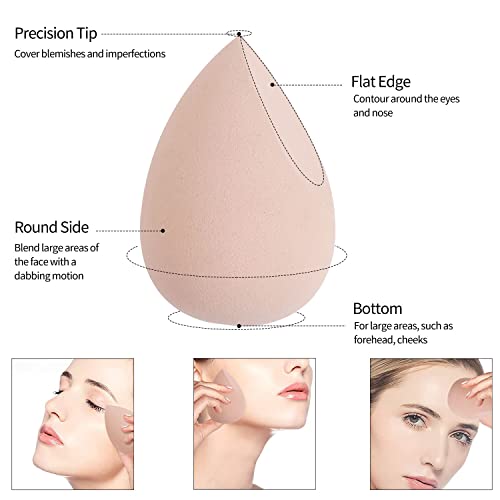 Real Perfection Foundation Brush Makeup Brushes Set Kabuki Brush Self Tanner Dual-sided Blush Concealer Brush Makeup Brush Set Sponge Blending Brush for Buffing Foundation Cream Powder Make up Brushes