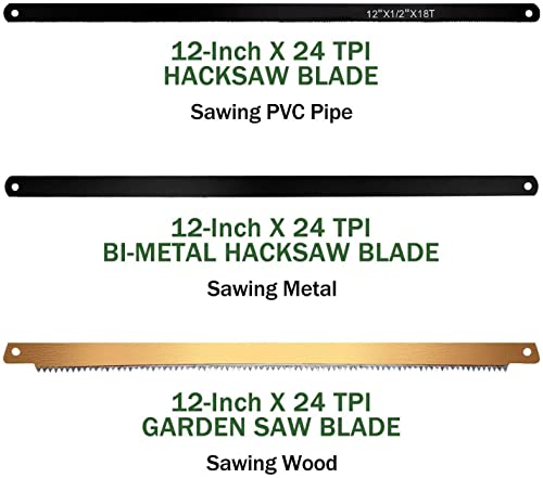 Hacksaw Frame Set, Standard and Mini Hacksaw, 12" Replaceable Blade