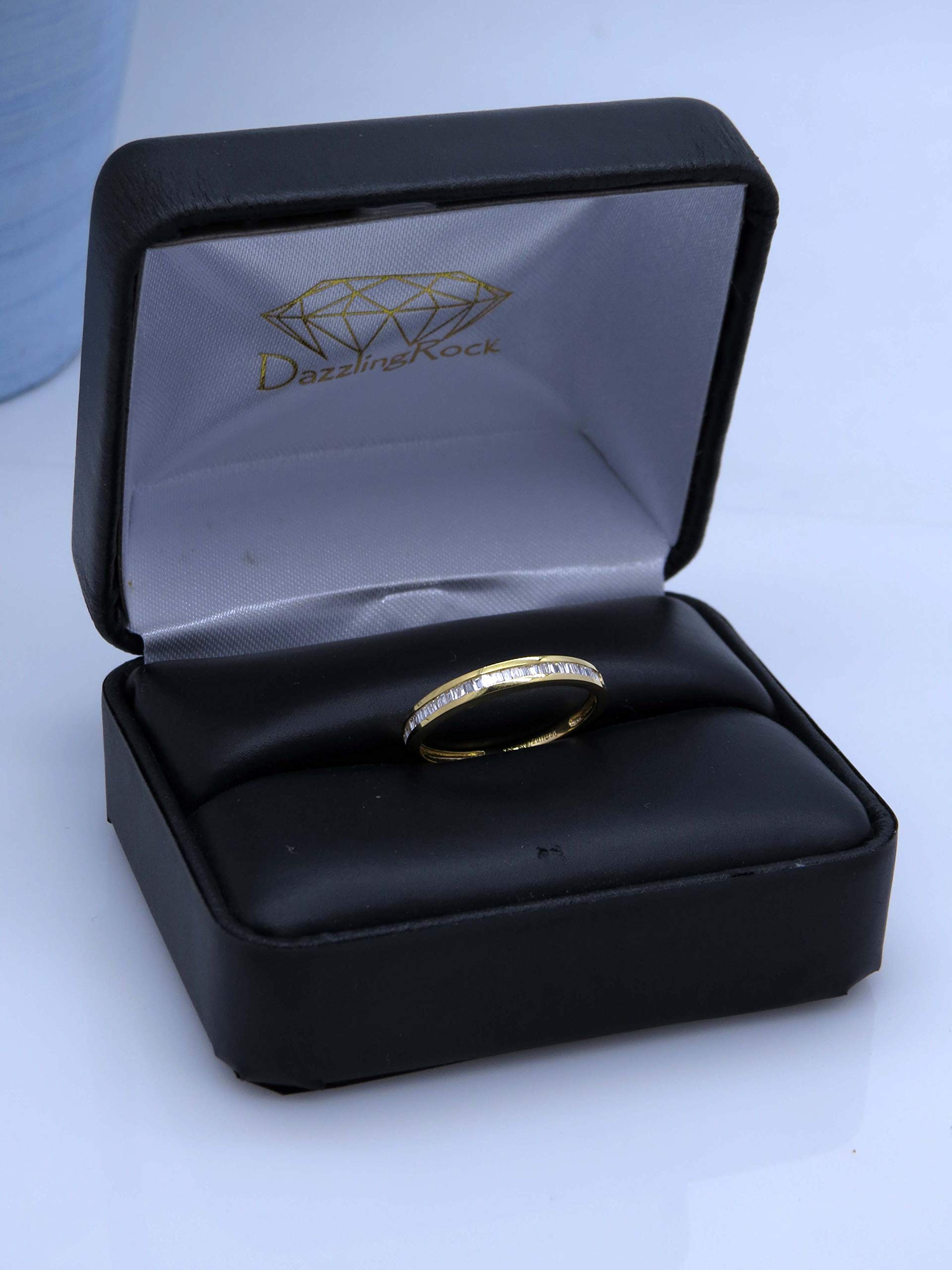 Dazzlingrock Collection 0.15 Carat (ctw) Baguette Diamond Ladies Wedding Band 1/6 ctw, 14K Yellow Gold, Size 6.5
