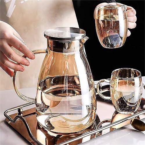 DCOT Home Office Water Cup Set Thickened Kettle 1.8L Kettle Large Capacity Kettle with 2 Glass Cup
