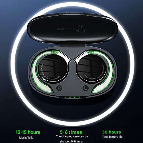 Luisport Open Ear Headphones Noise Cancelling Headphones Workout Headphones Wireless Headphones Bluetooth Earbuds Wireless Earbuds Bluetooth Wireless Earphones (F2-Black)