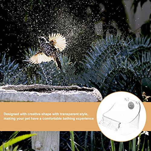 Ipetboom 1 Set Bird Bathtub Bath Shower Box Bowl Hanging Bird Bath Cube Parrot Bath Tub Parakeets Bird Feeder Cage Accessory for Small Bird Parrots Cockatiel