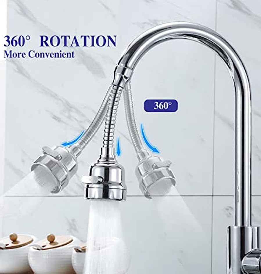 Degree Swivel Kitchen Sink Faucet Aerator Water Saving Tap Aerator Faucet Nozzle for Kitchen, 360° Bathroom Faucet (Shorter Style 1PC)