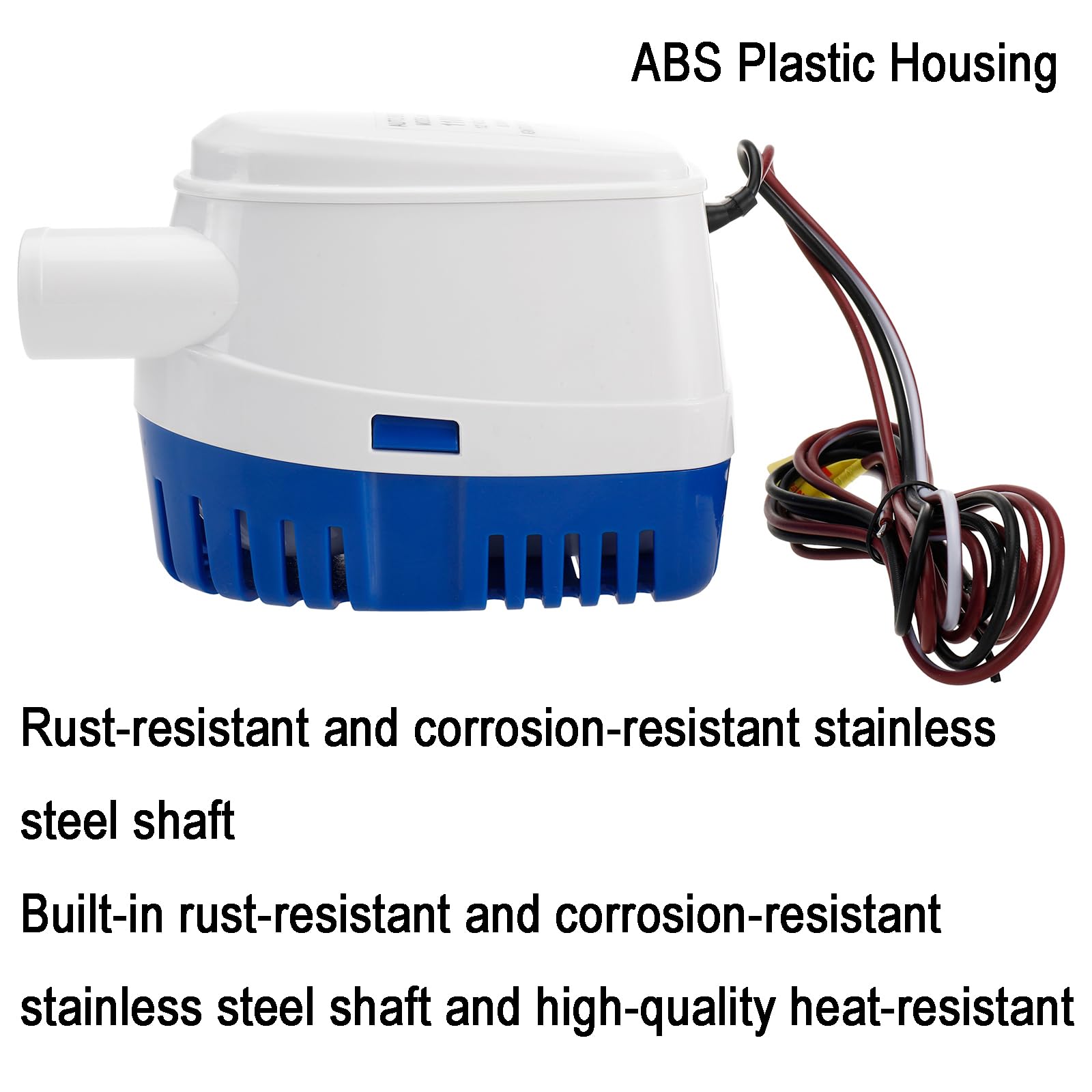 DasMarine 12V Automatic Submersible Boat Bilge Water Pump 1100GPH Built-in Auto Float Switch (1100GPH)