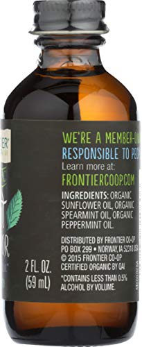 Frontier Organic Non-Alcoholic Mint Flavor, 2-Ounce, Full Flavor for Baking, Icing, Coffee, Cookies, Kosher, Organic