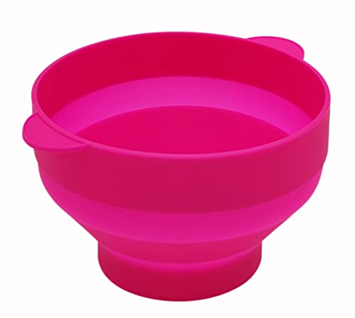 Mini Microwave Popcorn Popper, BPA Free Silicone Popcorn Popper Microwave Collapsible, Microwave Popcorn Maker, Microwave Popcorn Bowl, Dishwasher Safe (Vibrant Pink)