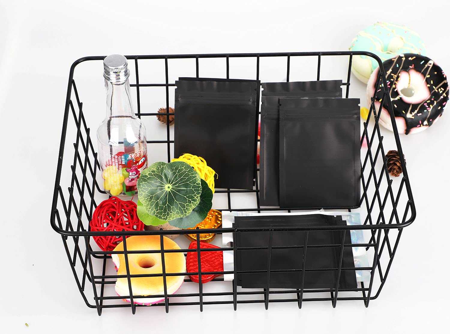 COQOFA 100pcs 4X 6 inch Resealable Smell Proof Bags Mylar Bags Matte Black Foil Pouch Double-Sided Flat Ziplock Bag…