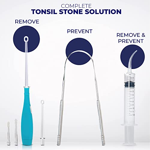 ORAVIX Tonsil Stone Removal Kit - Tonsil Stone Remover - Fast Painless Tonsillolith Remover Tool - Tonsil Cleaner - Fight Bad Breath - Tonsil Stone Removal - Oral Irrigator - Tongue Scraper - 7 Pieces