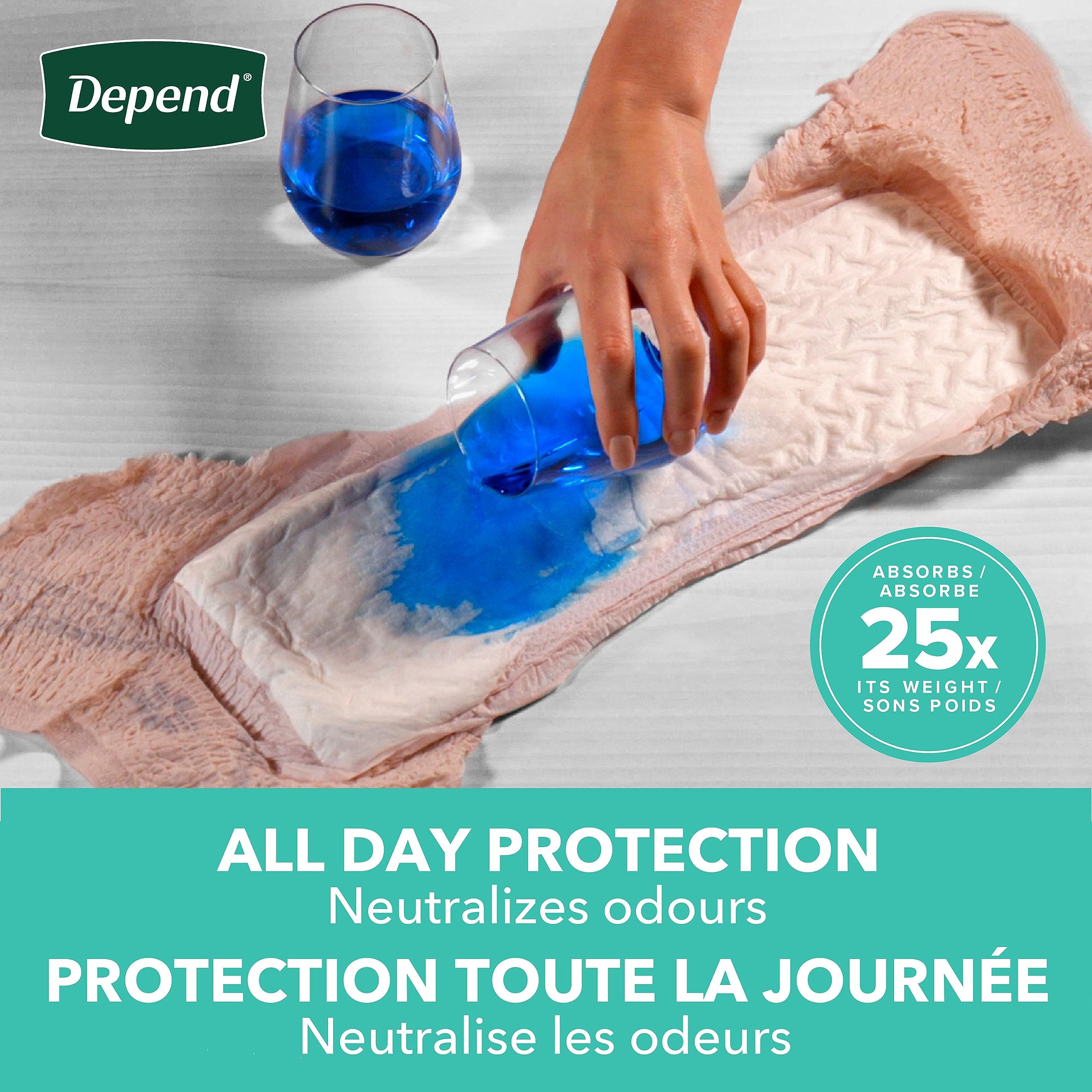 Depend Fit-Flex Adult Incontinence Underwear for Women, Disposable, Maximum Absorbency, Extra-Large, Blush, 15 Count