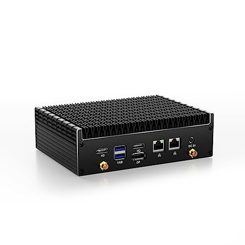 Mini PC Fanless,Intel 12th Core i7-1255U,10cores 12Threads, Slient Mini Desktop Computer 16G DDR4 1TB NVME SSD WiFi 6 BT 5.0, Dual 2.5G Ethernet,Build in Thunderbolt 4 and 4x4K Output