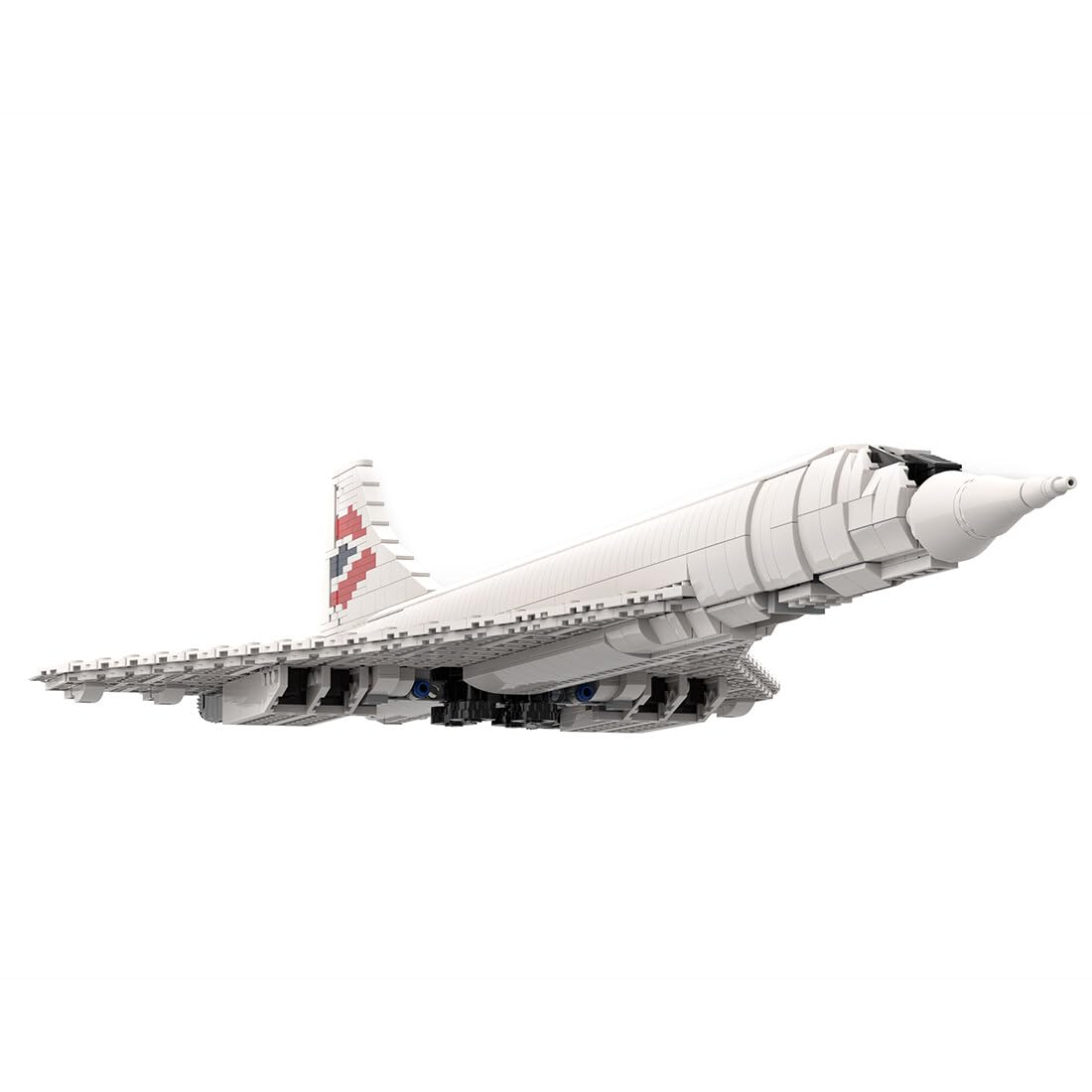 ClearEdge Concorde Airplane Large Jet Passenger Plane MOC Building Set STEM Learning Building Bricks Helicoper Construction Toy Compatible with Lego 10318