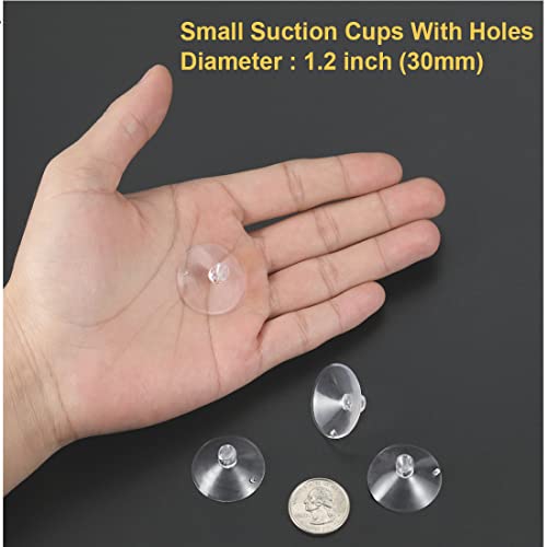LuluEasy 100 Pieces Suction Cups with 200 Pieces Adjustable Zip Ties for Hanging Crafts, Plush Dolls, Festivals Decoration, Aquarium Thematic Ornaments Fish Tank Binding Moss Shrimp Dodging Nest
