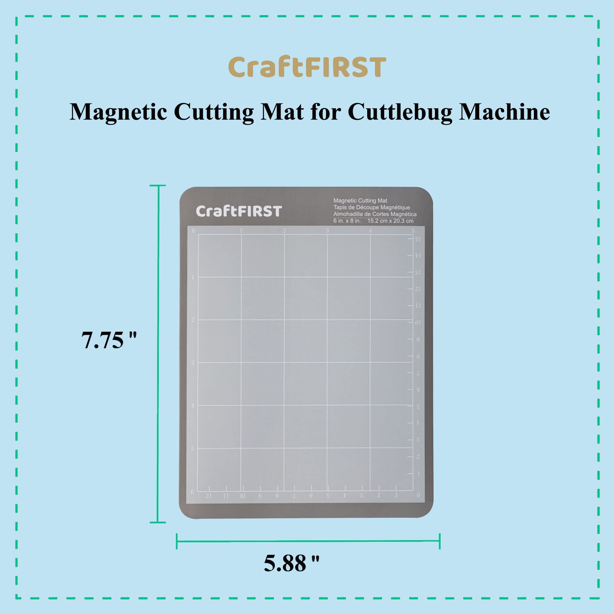 CraftFIRST Magnetic Cutting Mat Compatible with Cuttlebug Die Cutting Machine 5.87 x 7.75"