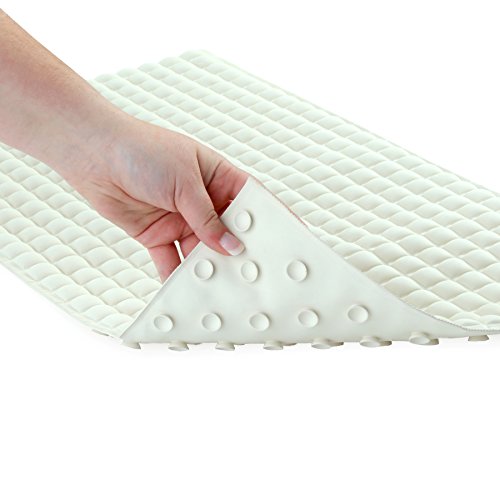 SlipX Solutions Cream Pillow Top Plus Safety Bath Mat Provides The Very Finest in Cushioned Comfort and Slip-Resistance (Over 700 Air-Filled Pockets, 200 Suction Cups, Natural Rubber)