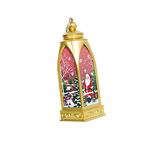 VOSAREA Christmas Lights Indoor Rustic Decor Home Decoration Christmas Snow Globe Lantern Vintage Ornaments Christmas Candle Lanterns Desktop Gift Battery Night Light Desk lamp Decorate