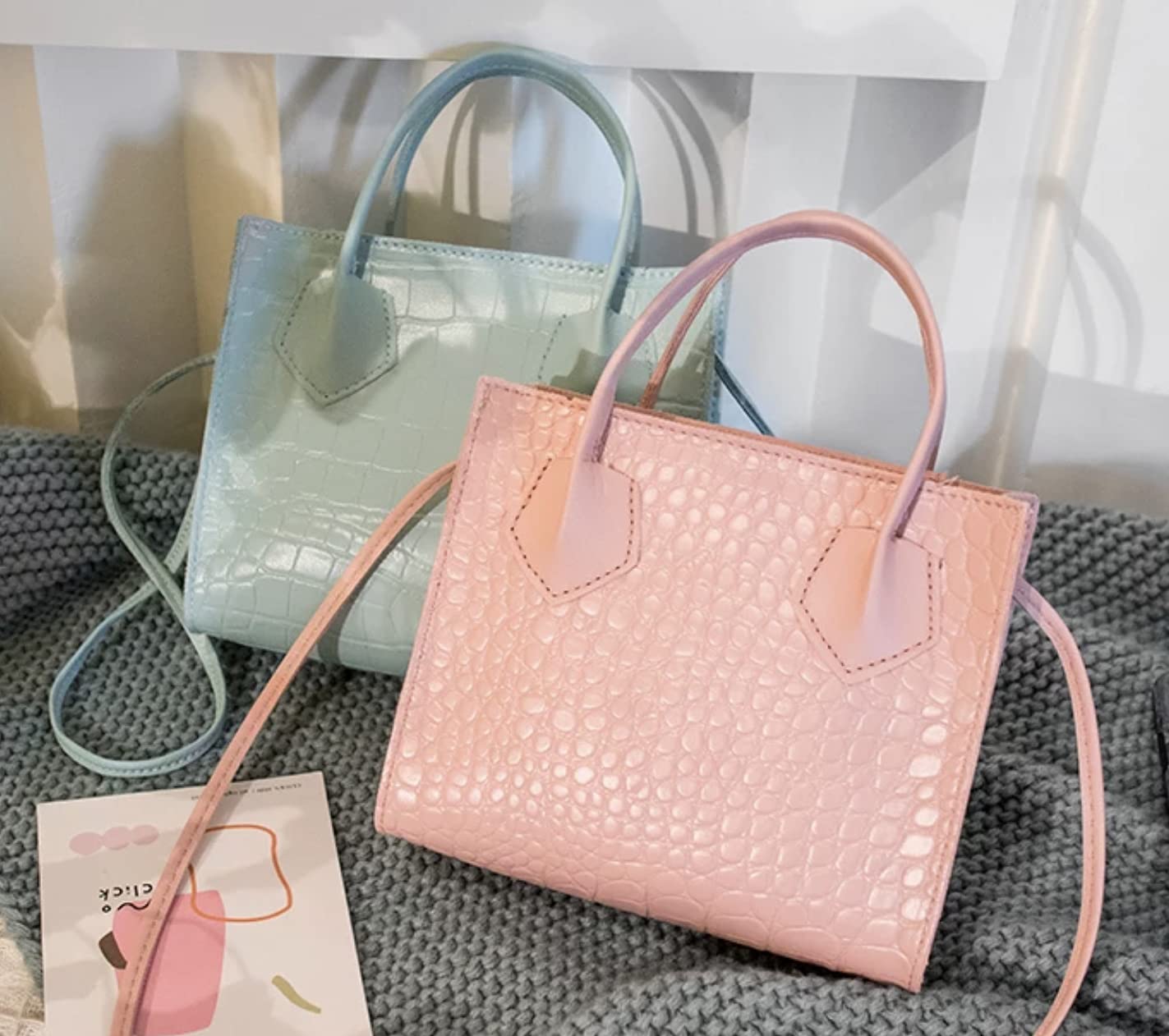 Women Tote Handbag Top Handle Small Mini Handbag for Women/Purses and Handbags for Women Top Handle Purses and Handbags with PU Leather and Adjustable Strap (Pink)