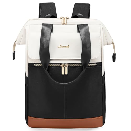 LOVEVOOK Laptop Backpack for Women Men, 15.6 Inch Work Backpacks Purse with USB Port, Waterproof Nurse Teacher Bag, Wide Open Business Travel Computer Backpack, Convertible College Tote Daypack