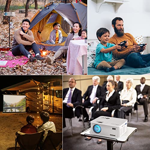 Projector with WiFi and Bluetooth,5G WiFi Native 1080P Suport 4K Mini Projector, Patviti Portable Projector 360Asin for Multimedia Home Theater Compatible with iOS/Android/XBox/PS4/TV Stick/HDMI