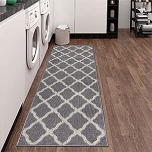 SHACOS Long Door Mats Indoor 24"x71" Washable Front Door Mat Non Slip Water Absorbent Entryway Rug Doormat Indoor Entrance Floor Mat Runner for Home Garage Kitchen Laundry, Light Gray