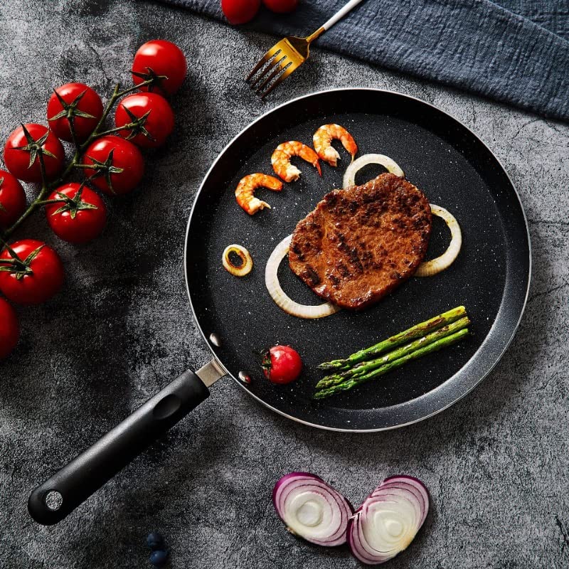 DHTDVD Pan Aluminum Thickened Nonstick Pan Kitchenware Household Goods Pancake Pan Frying Pan (Color : E, Size : Diameter 22.5 cm)