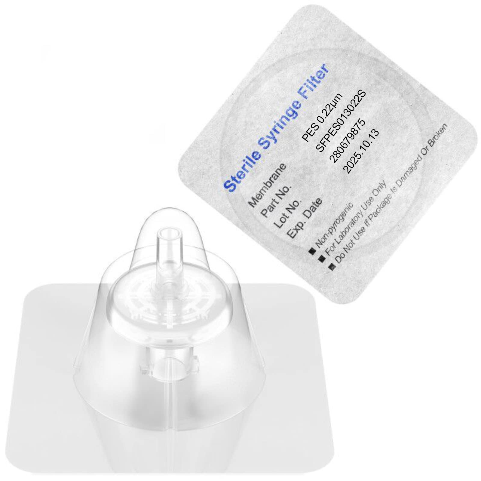 Sterile Syringe Filter, Sterile Individually Packed, PES Membrane 0.22um Pore Size, 13mm Membrane Diameter, Sterile Syringe Filter with Hydrophilic PES Membrane 10 Pcs by Biomed Scientific