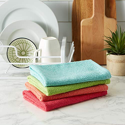DII Basic Barmop Collection Multi-Purpose Cleaning, Dishtowel Set, Bright, 4 Piece