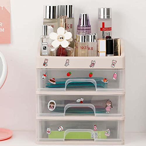 MLAFE Kawaii Organizer Kawaii Cosmetic Storage Box Kawaii Drawer Storage Box Cute Storage Box Cute Organizer (Four-Story)