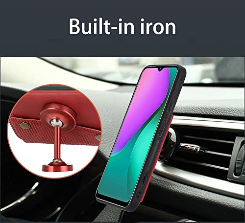 Protective Phone Cover Case Wallet Case for Infinix Smart 5, Leather Case with Card Holder, Double Magnetic Clasp and Durable Shockproof Cover for Infinix Smart 5 Case,Magnetic Phone Case for Car