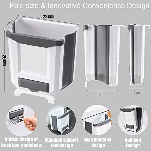 Small Kitchen Garbage can Collapsible Food Waste bin for Kitchen Asian Home Gadgets for Home Trash bin Under Sink Trash can Apartment Essentials for First Apartment Home & Kitchen Must Haves
