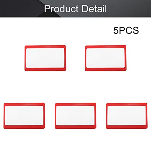 Othmro 5Pcs 3X PVC Page Magnifier 72×41mm/2.83"×1.61" Red Square Magnifying Glass Low Vision Aids Tool for Reading Small Prints