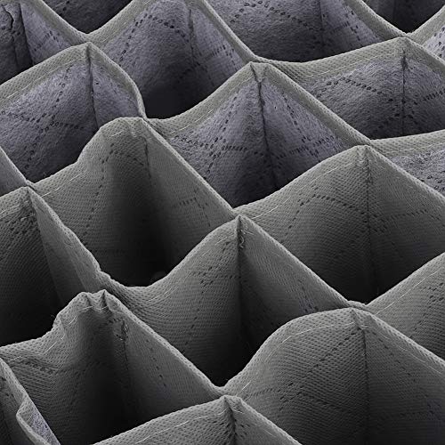 SALUTUYA Sock Drawer Organizer Divider, Underwear Organizer Durable 30 Grids Soft Foldable for Storing Underwear Bra for Bedroom