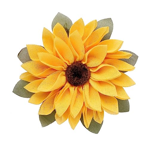 MinimalistXS Sunflower Wreaths for Front Door 15.75inch Burlap Wreath with Yellow Sunflower for Wall Window Hanging Decor Front Door Farmhouse (Yellow)