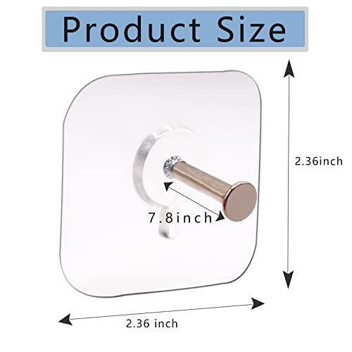 Mershica Adhesive Wall Hooks, Damage-Free Self Adhesive Hooks for Hanging Picture, Waterproof Stick on Hooks for Doors Bathroom Showers Kitchen Wall Organization(12PCS