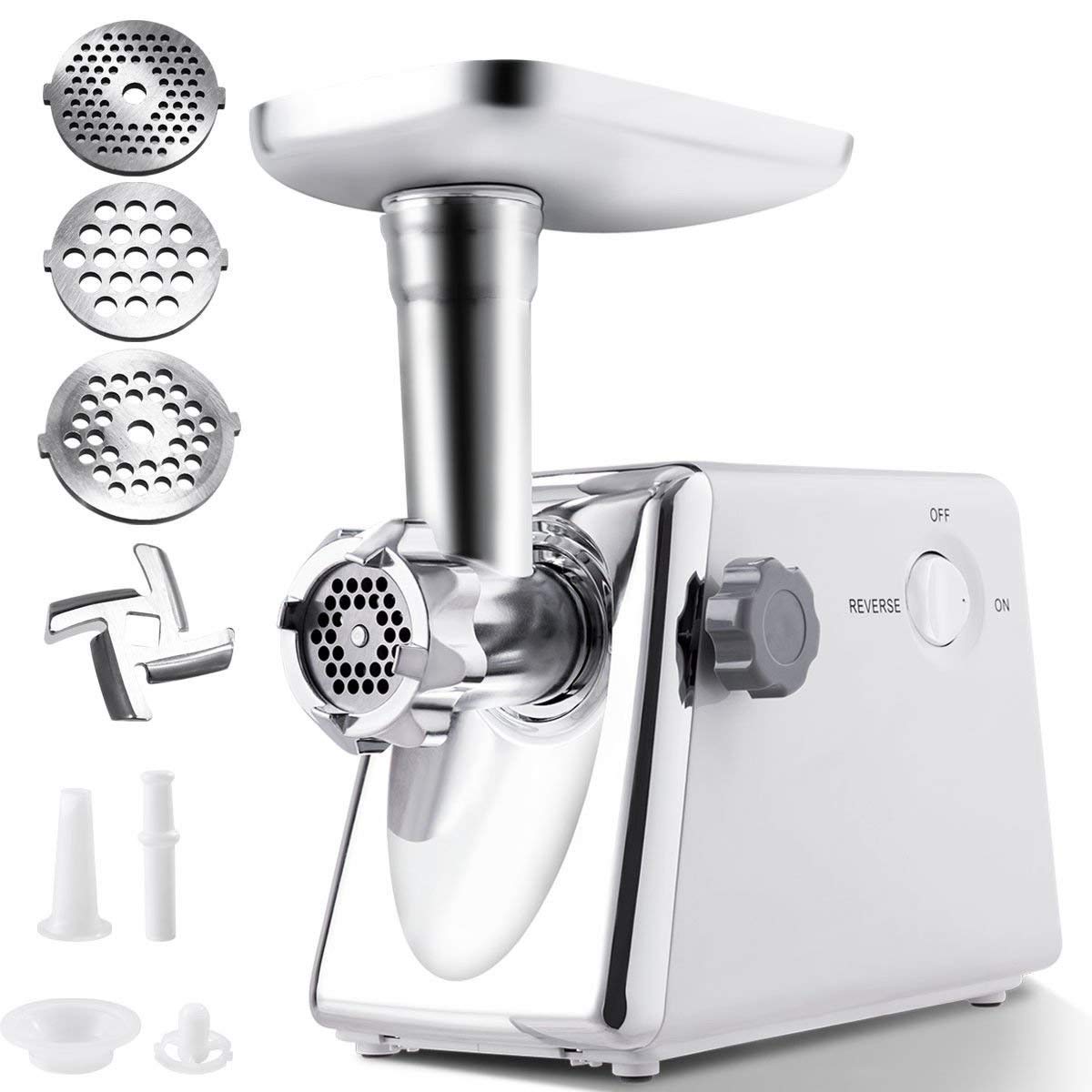 COSTWAY 1300 Watt Electric Industrial Meat Grinder Us Stock Steel, MEDIUM, White