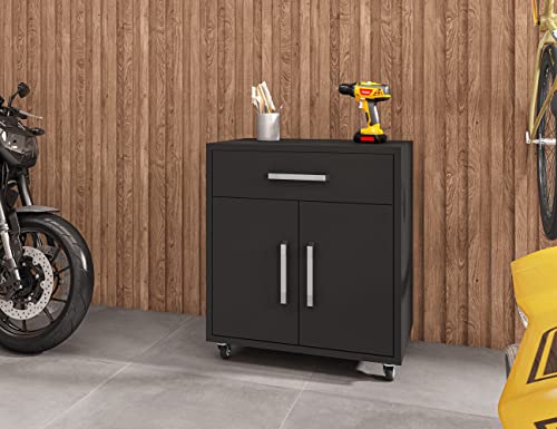 Manhattan Comfort Eiffel 4-Piece Garage Storage Set in Matte Black