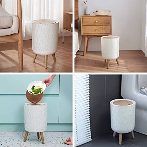 Small Trash Can with Lid for Bathroom Kitchen Office Diaper Rice seamless for fabric wrapping paper simple rice grain light print Bedroom Garbage Trash Bin Dog Proof Waste Basket Cute Decorative