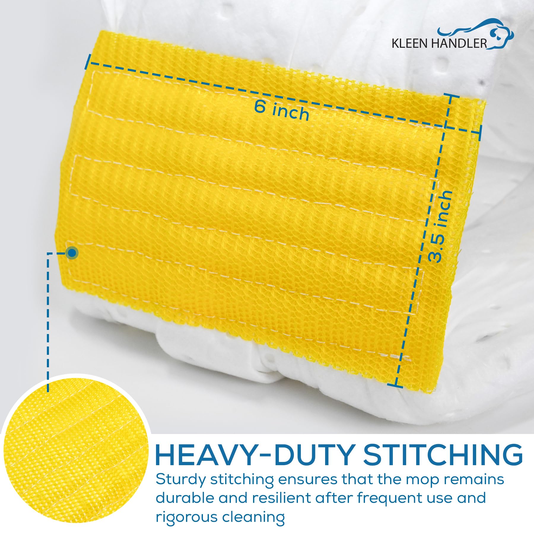 KLEEN HANDLER Mop Head Replacement 6-Pack Hydrophobic Industrial Mop for Oils and Spills β Heavy-Duty Mop for Industrial, Commercial, Janitorial Cleaning β Non-Woven Oil-Absorbent Material
