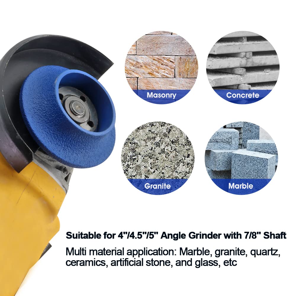 Diamond Profile Wheel 3 Inchx7/8"x15mm, HIGHDRIL Demi-bullnose Edge Abrasive Grinding Wheel Vacuum Brazed Diamond Grinding Disc for Tile,Quartz,Marble,Granite,Ceramic,Artificial Stone
