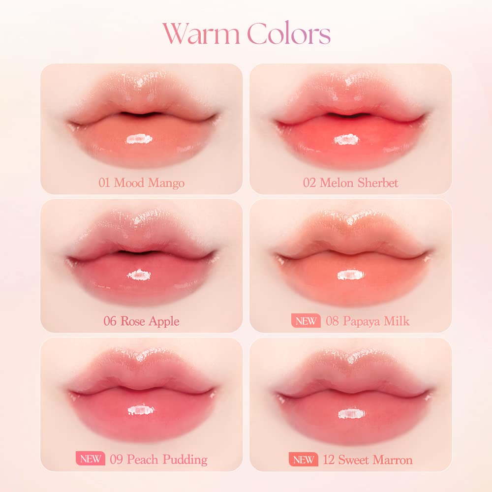 dasique Juicy Dewy Tint (09 Peach Pudding) | Long-wearing Glossy Lip Stain, Non-sticky | Vegan, Cruelty-free