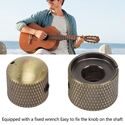 Guitar Volume Knob, Comfortable Feel Bronze Potentiometer Knob Compact Sturdy for Replacement