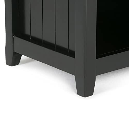 SIMPLIHOME Acadian SOLID WOOD 44 Inch Transitional 9 Cube Bookcase and Storage Unit in Black, For the Living Room, Study Room and Office