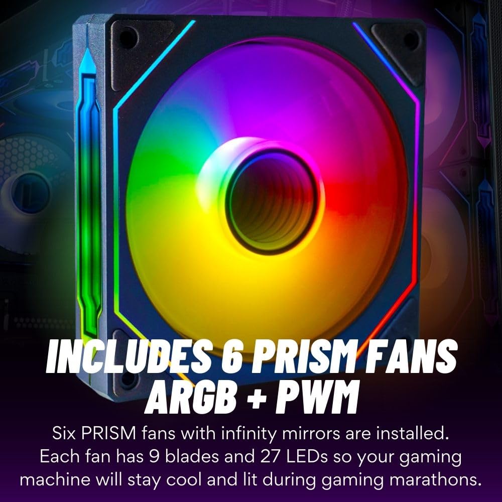 Stratos Micro Gaming Desktop - NVIDIA GeForce RTX 4090, AMD Ryzen 7 5700X3D, 32GB DDR4 RAM, 1TB NVMe SSD + 3TB HDD, WiFi, Windows 11 Home - Gamer Computer