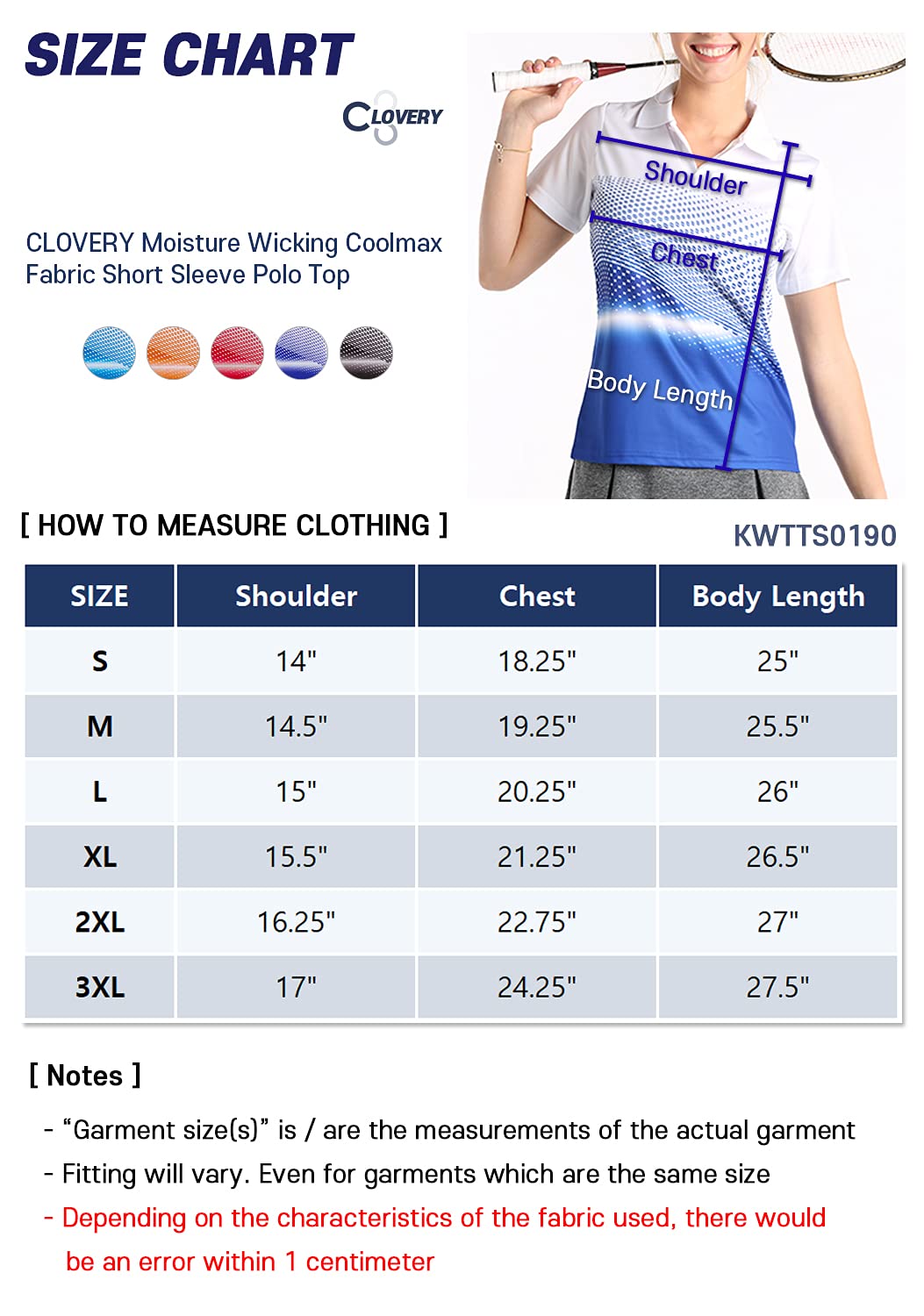 CLOVERY Quick Drying Active Wear Short Sleeve 2-Button Polo Top Black Medium