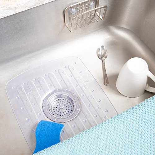 Home Basics Sink Mat, 13" x 11" x .75", Clear