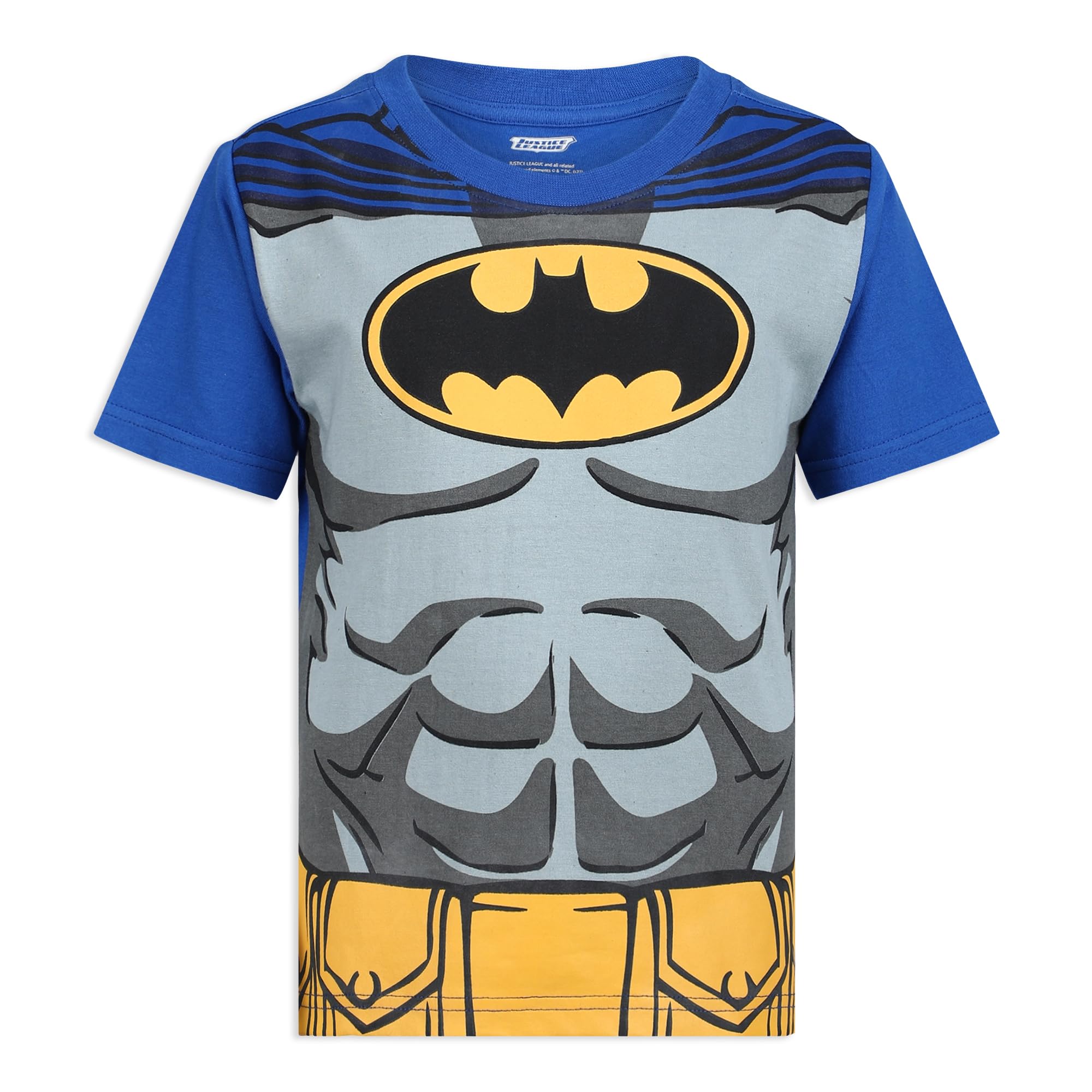 DC Comics Justice League Boys’ 4 Pack T-Shirts for Toddler and Little Kids– Blue/Red/Green/Gray