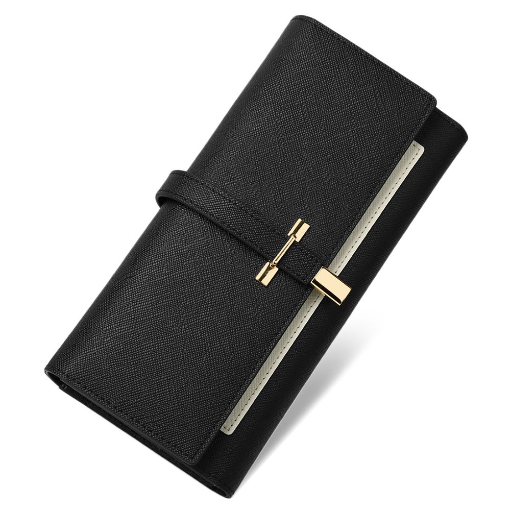 CLUCI Leather Wallet for Women Slim Designer Trifold Ladies Credit Card Holder Light Pale Pink