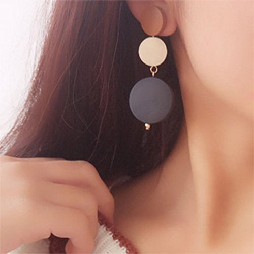 Clip On Earrings Round Earrings Dangle Delicate Wooden Gold Plated Banquet Gift
