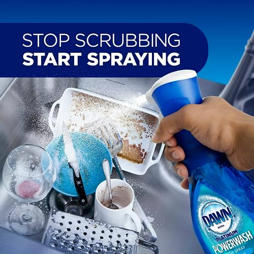 Dawn Powerwash Spray Refill, Fresh Scent, 1 Starter Kit + 2 Refills (1) Set with Dishwashing Sponges, 24 pack (1) Boxed by Fusion Shop Store