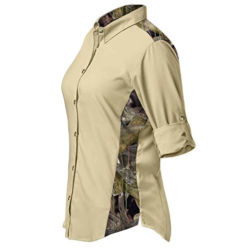 Fishouflage Ladies XL Walleye Lakeside Fishing Shirt - Camo Women's Guide Shirt